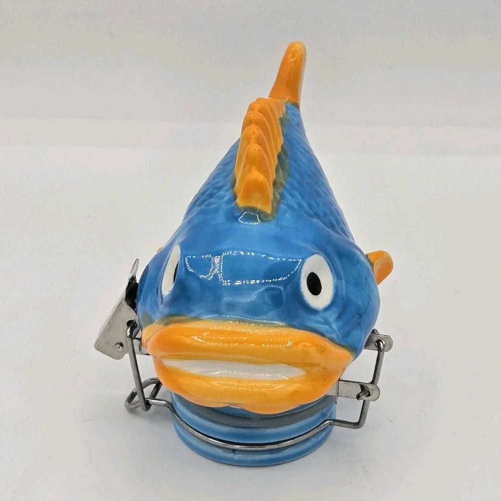 contained art | Art | Contained Art Ceramic Blue Fish Jar Lidded ...